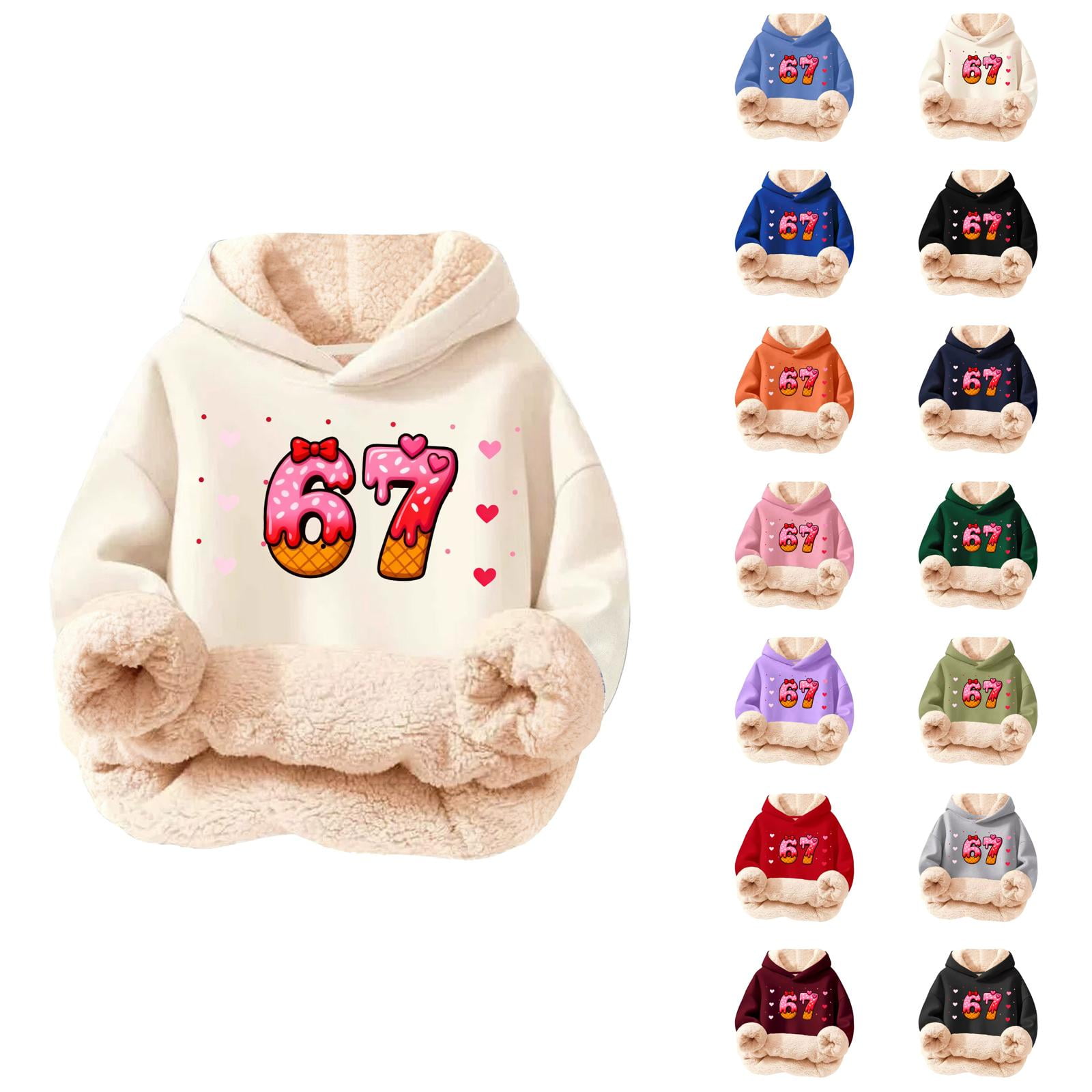 67 Hoodie for Boys Girls 6 7 Creams Drips Graphic Hoodies Fun Number ...