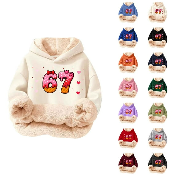 67 Hoodie for Boys Girls 6 7 Creams Drips Graphic Hoodies Fun Number ...