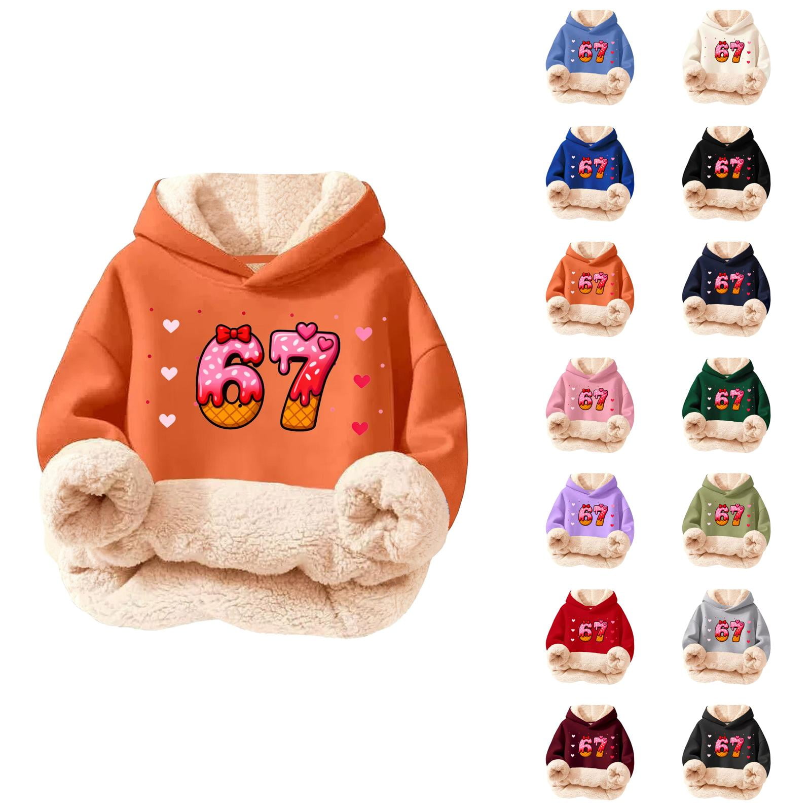 67 Hoodie for Boys Girls 6 7 Creams Drips Graphic Hoodies Fun Number ...
