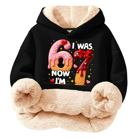 67 Hoodie for Boys Girls 6 7 Creams Drips Graphic Pullover Fall Winter ...