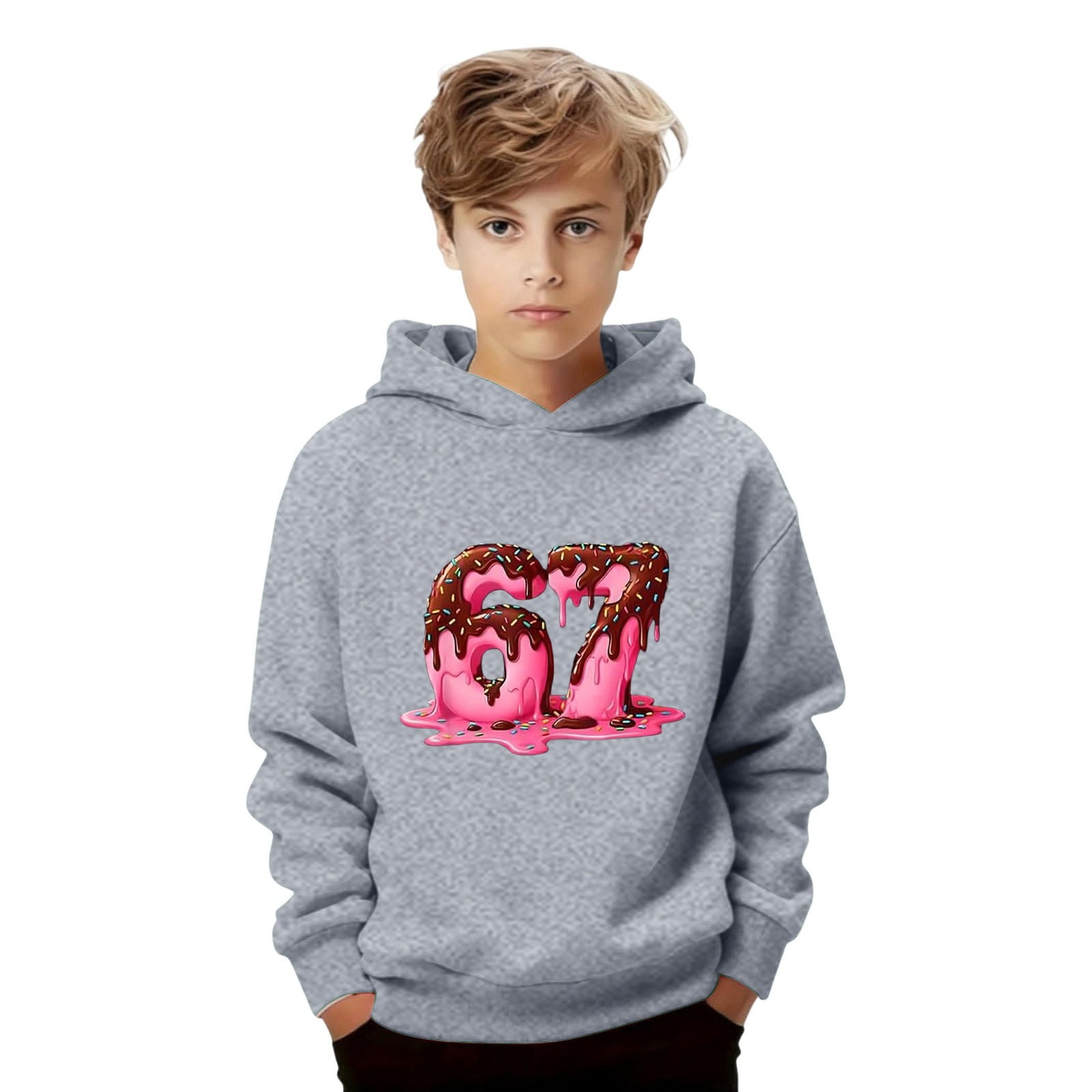 67 Hoodie for Boys Girls 67 Meme Design Preppy Sweatshirts Loose ...