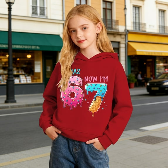 67 Hoodie for Boys Girls Funny 67 Meme Design Graphic Hoodies (Red 3 ...