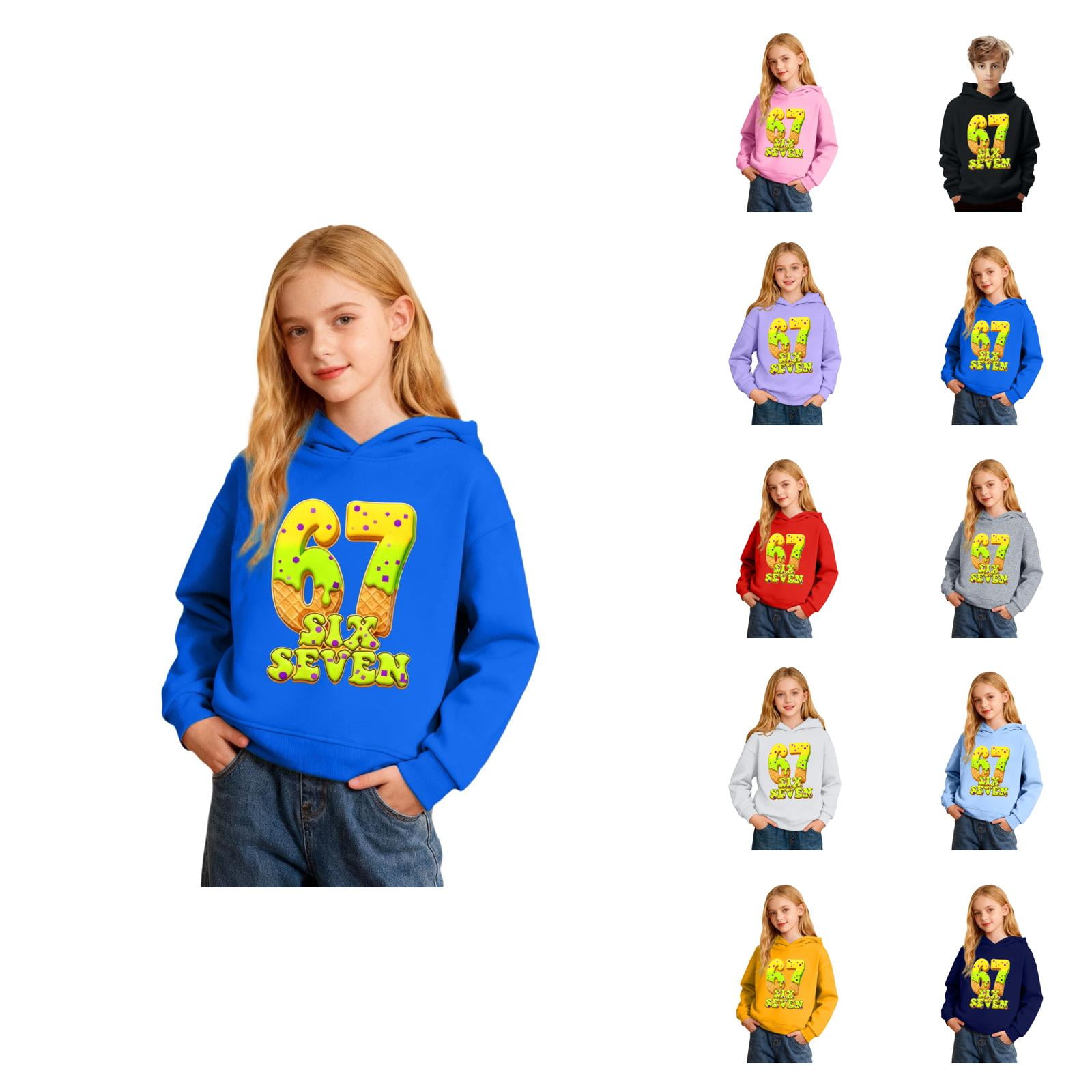67 Hoodie for Boys Girls Funny Six Seven Ice Cream Drip Hoodie Fall ...