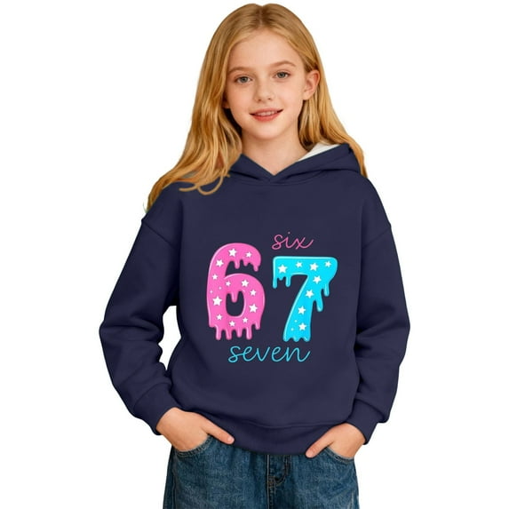 67 Hoodies for Kids 6 7 Number Preppy Hooded Sweatshirts Oversized ...