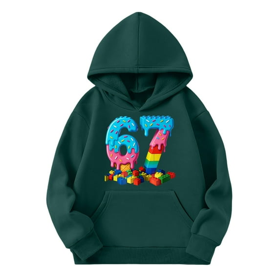 67 Hoodies Kids Girls 6 7 Number Preppy Hooded Sweatshirts Oversized ...