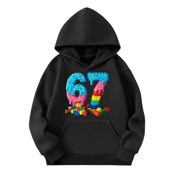 67 Hoodies Kids Girls 6 7 Number Preppy Hooded Sweatshirts Oversized ...