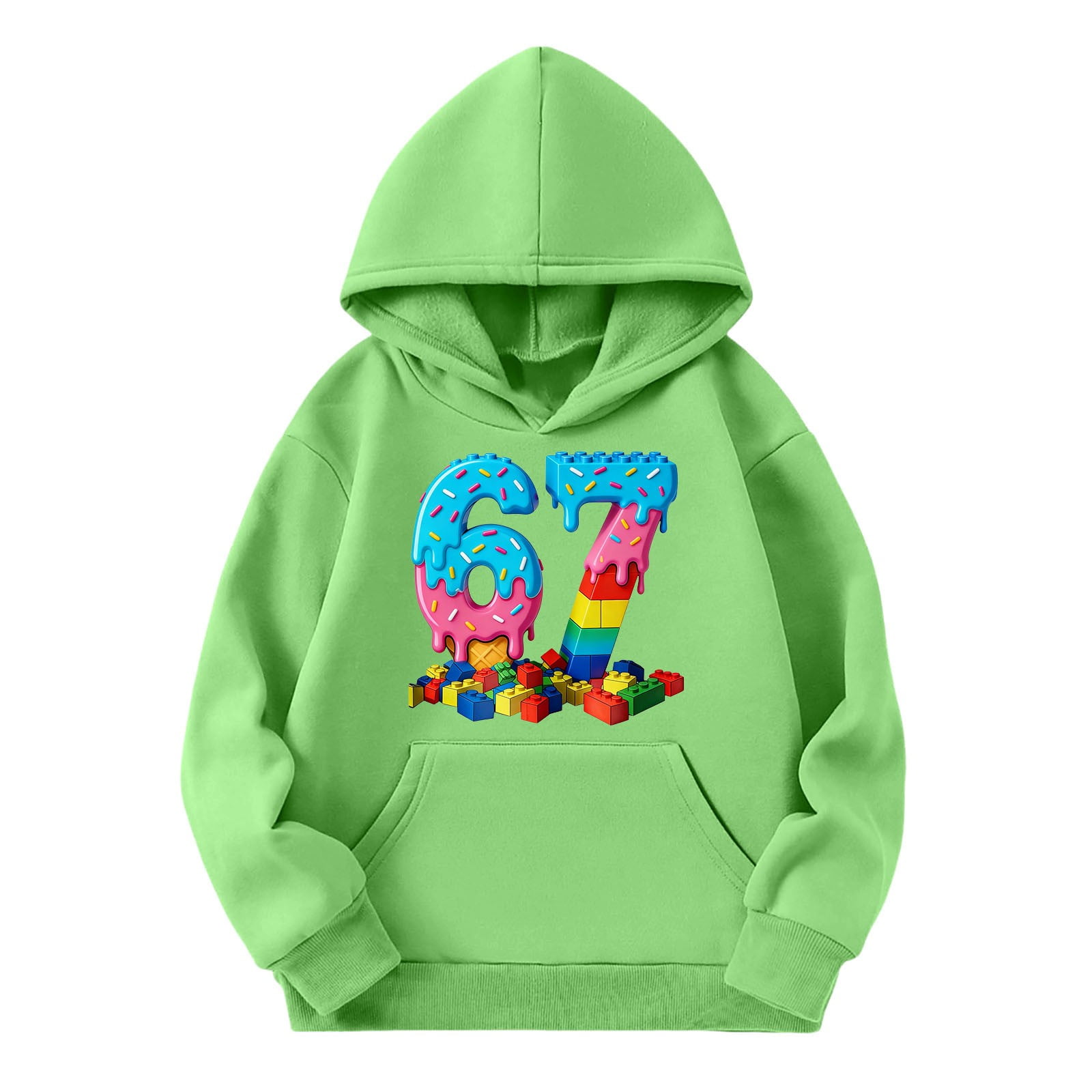 67 Hoodies Kids Girls 6 7 Number Preppy Hooded Sweatshirts Oversized ...