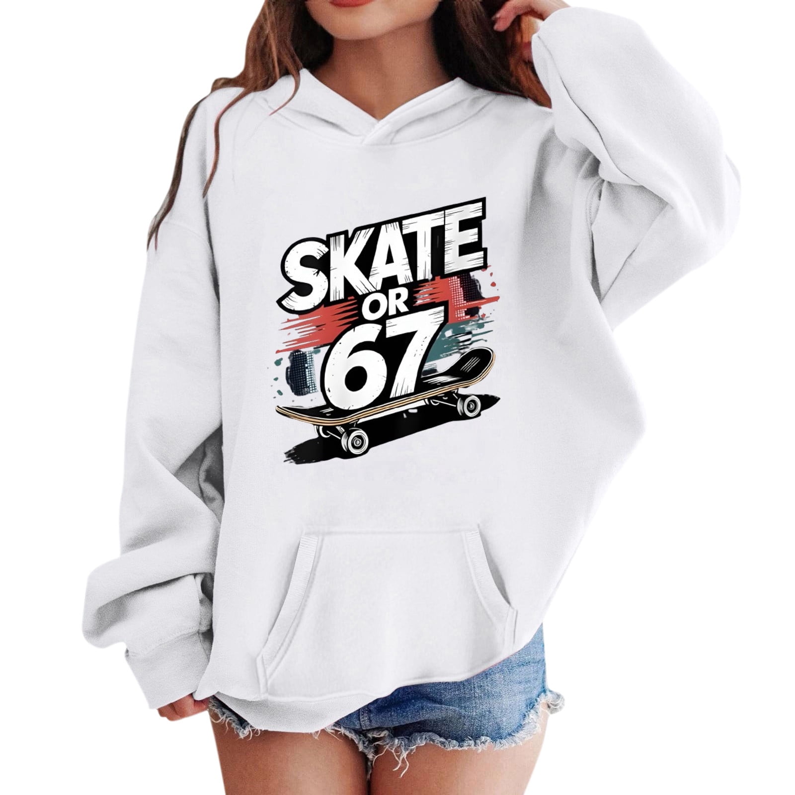 67 Hoodies Kids Girls 67 Meme Merch Preppy Hooded Sweatshirts Loose ...