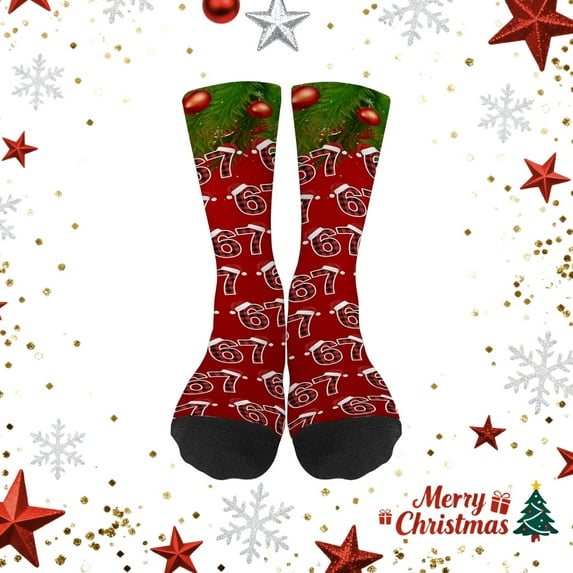 67 Ice Cream Christmas Socks Drip Meme Funny Six Seven Funny Number ...