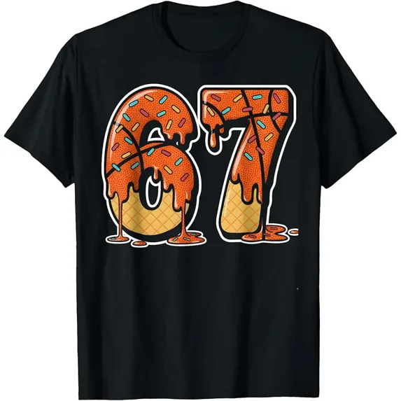 67 Ice Cream Drip Basketball Gen Alpha Slang Six Seven Meme T-Shirt ...