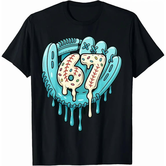 67 Ice Cream Drip Funny Six Seven Baseball T-Shirt - Walmart.com