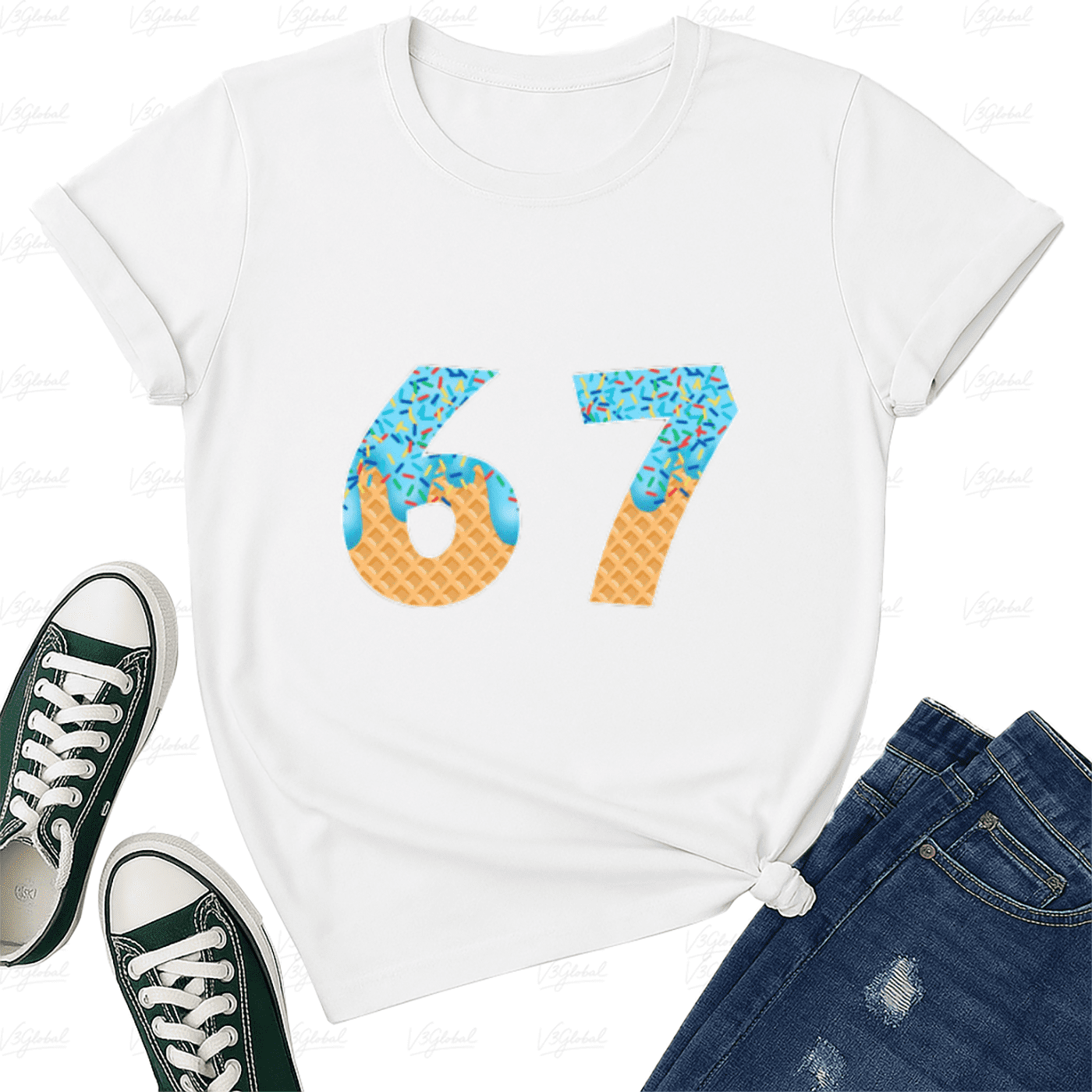 67 Ice Cream Drip Meme Funny Six Seven Cool Trend Unisex T-Shirt up to ...