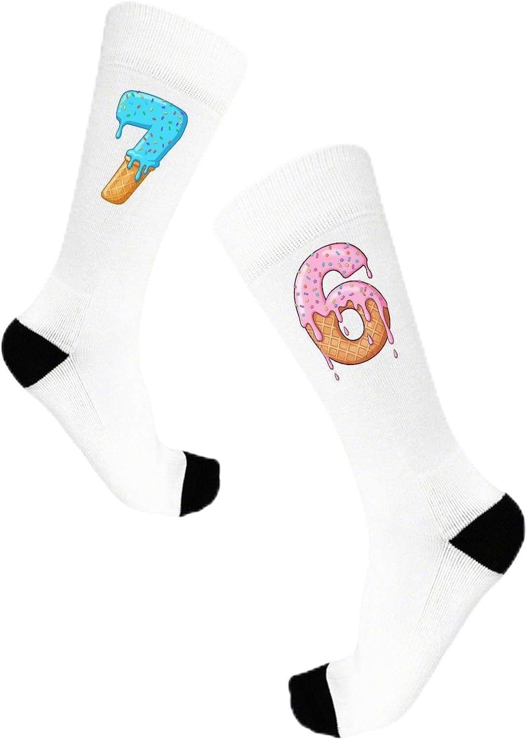 67 Ice Cream Drip Meme Funny Six Seven Funny Number Half Calf Sock for ...