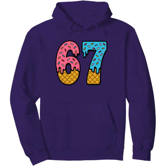 67 Ice Cream Drip Meme Funny Six Seven Gen Alpha Slang Hoodie ,Full ...