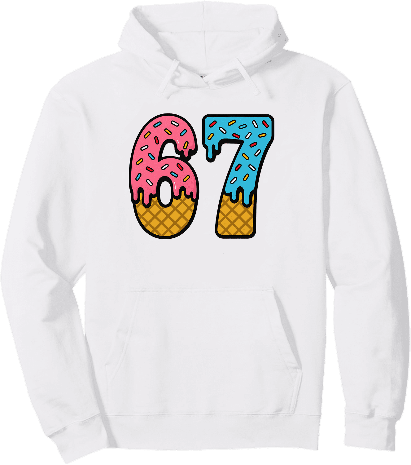 67 Ice Cream Drip Meme Funny Six Seven Gen Alpha Slang Hoodie ,Full ...