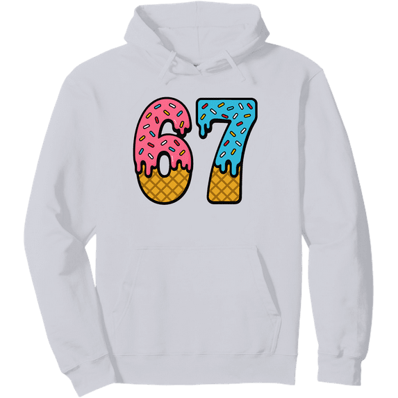 67 Ice Cream Drip Meme Funny Six Seven Gen Alpha Slang Hoodie ,Full ...