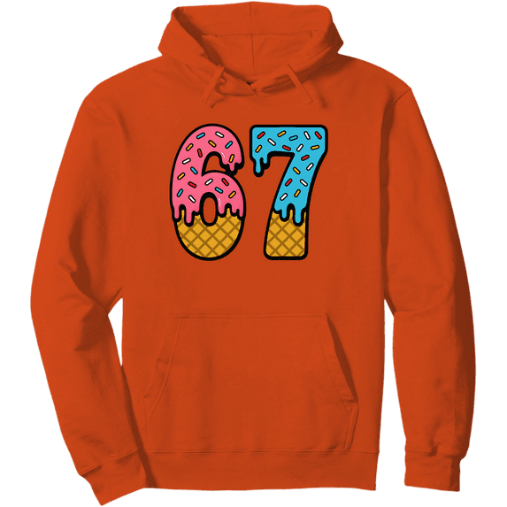 67 Ice Cream Drip Meme Funny Six Seven Gen Alpha Slang Hoodie ,Full ...