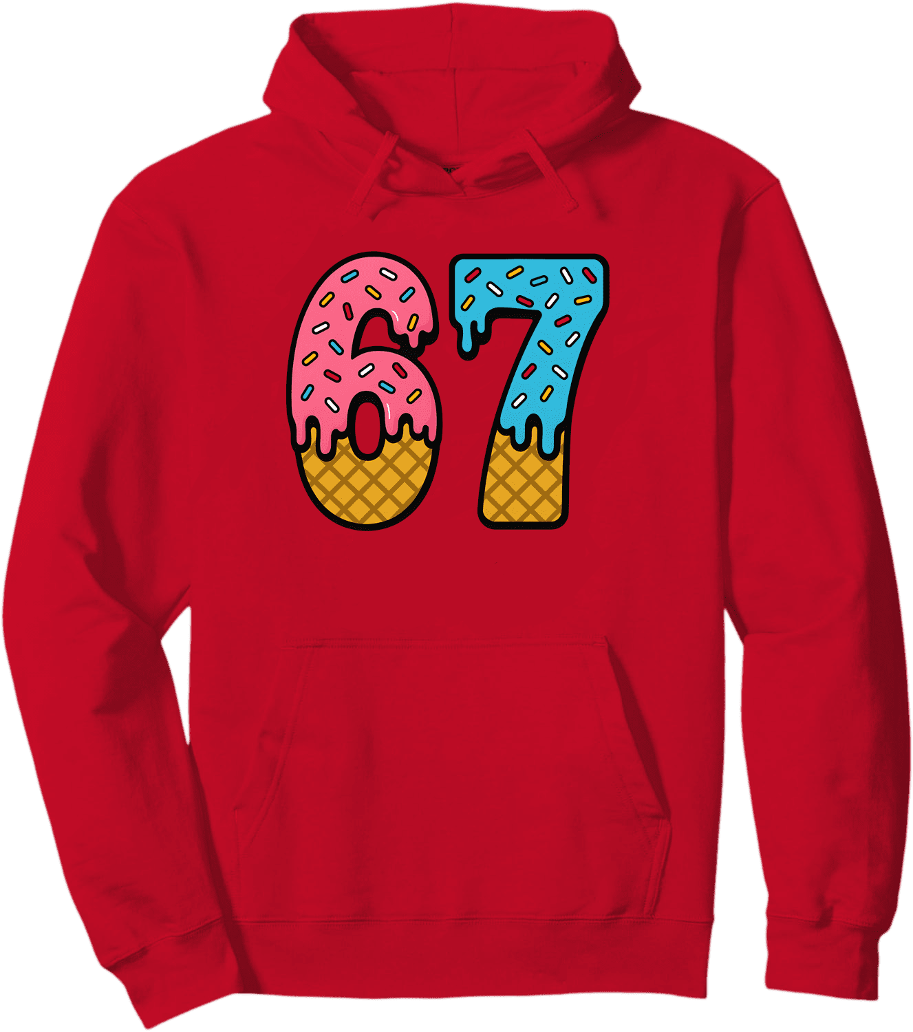 67 Ice Cream Drip Meme Funny Six Seven Gen Alpha Slang Hoodie ,Full ...