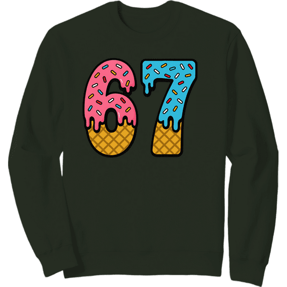 67 Ice Cream Drip Meme Funny Six Seven Gen Alpha Slang SweatShirt ,Full ...