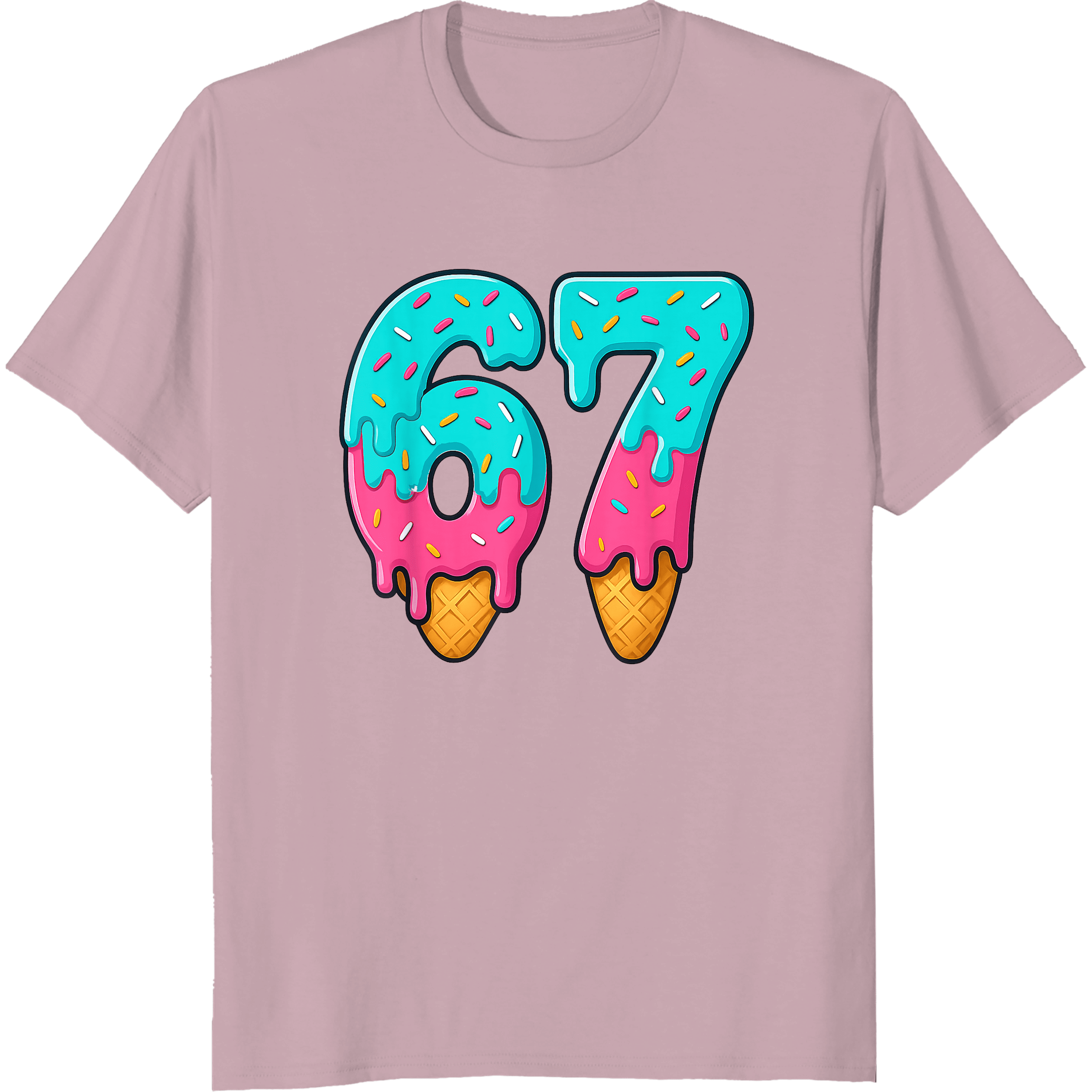 67 Ice Cream Drip Meme Funny Six Seven Gen Alpha Slang T-Shirt ,Full ...