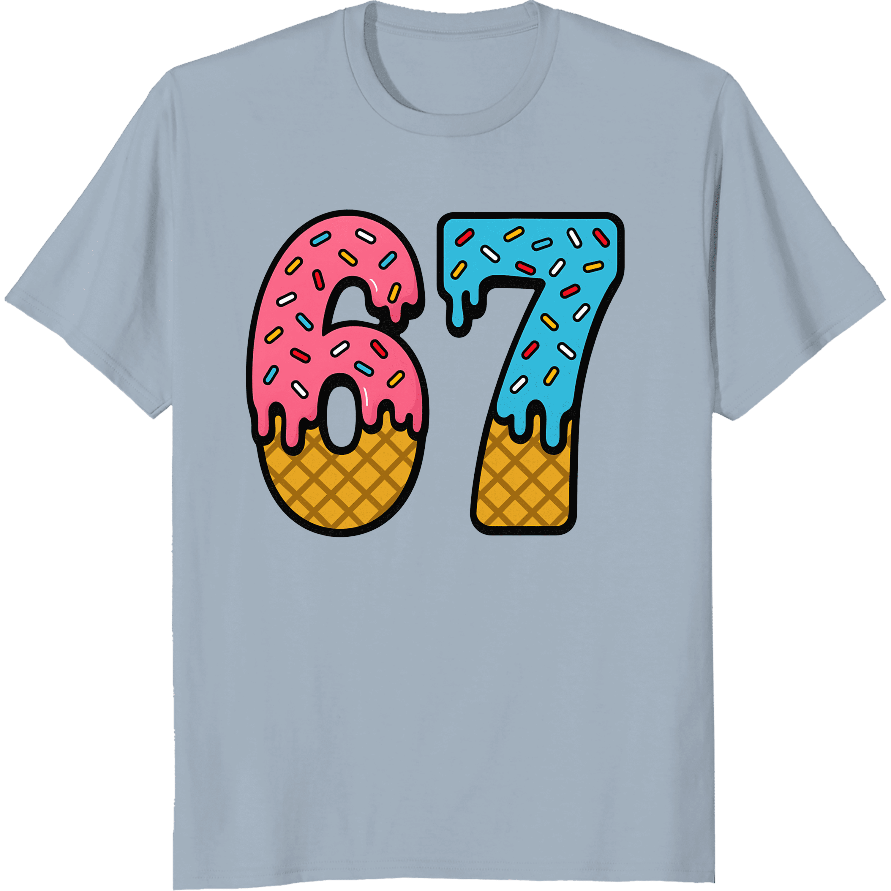 67 Ice Cream Drip Meme Funny Six Seven Gen Alpha Slang T-Shirt ,Full ...