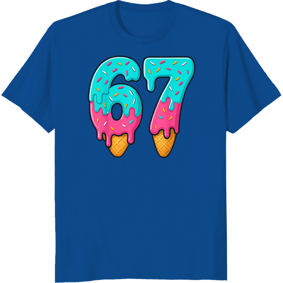 67 Ice Cream Drip Meme Funny Six Seven Gen Alpha Slang T - Shirt ,Full ...