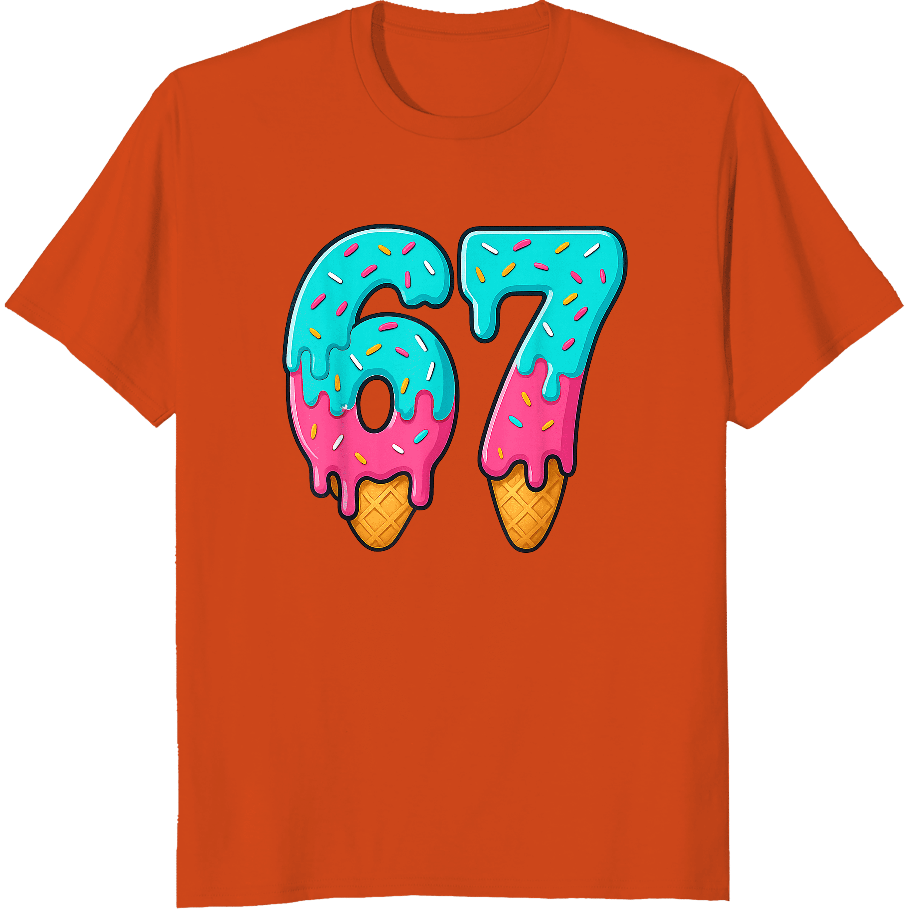 67 Ice Cream Drip Meme Funny Six Seven Gen Alpha Slang T-Shirt ,Full ...