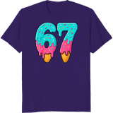 67 Ice Cream Drip Meme Funny Six Seven Gen Alpha Slang T - Shirt ,Full ...