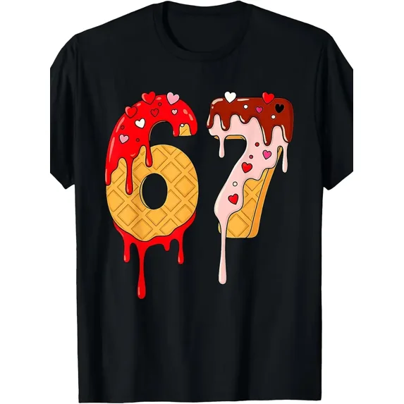 67 Ice Cream Drip Meme Funny Six Seven Valentine Days T-Shirt | Pure ...