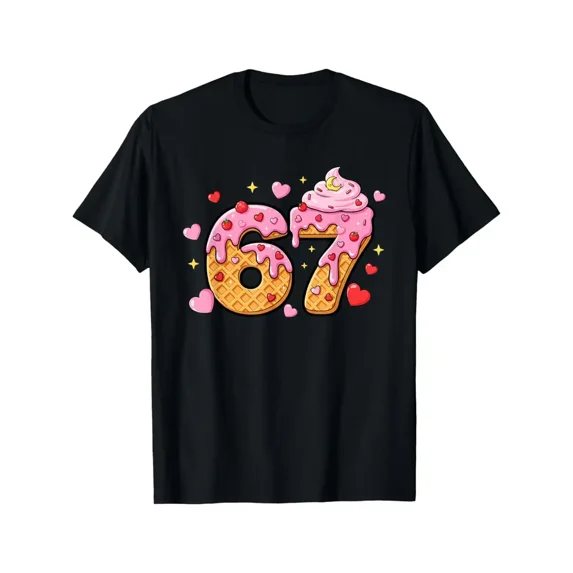 67 Ice Cream Drip Meme Six Seven 6 7 Valentine Days T-Shirt | Regular ...