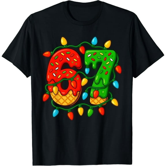 67 Ice Cream Drip (Front) Six Seven Meme for Gen Alpha Kids T-Shirt ...