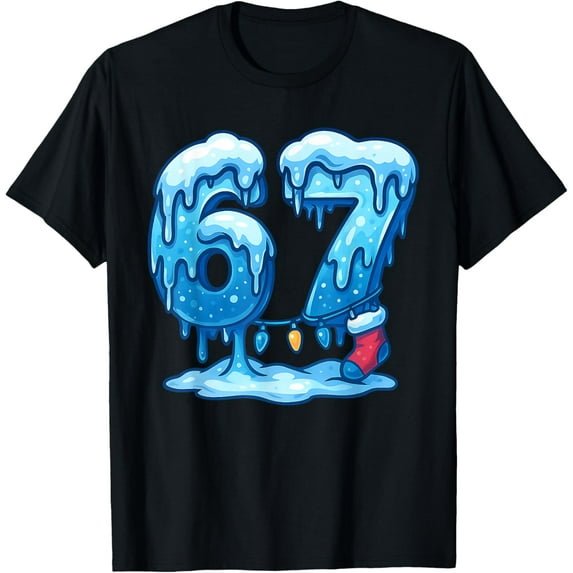 67 Ice Cream Drip Meme Six Seven Gen Alpha Slang Christmas T-Shirt ...