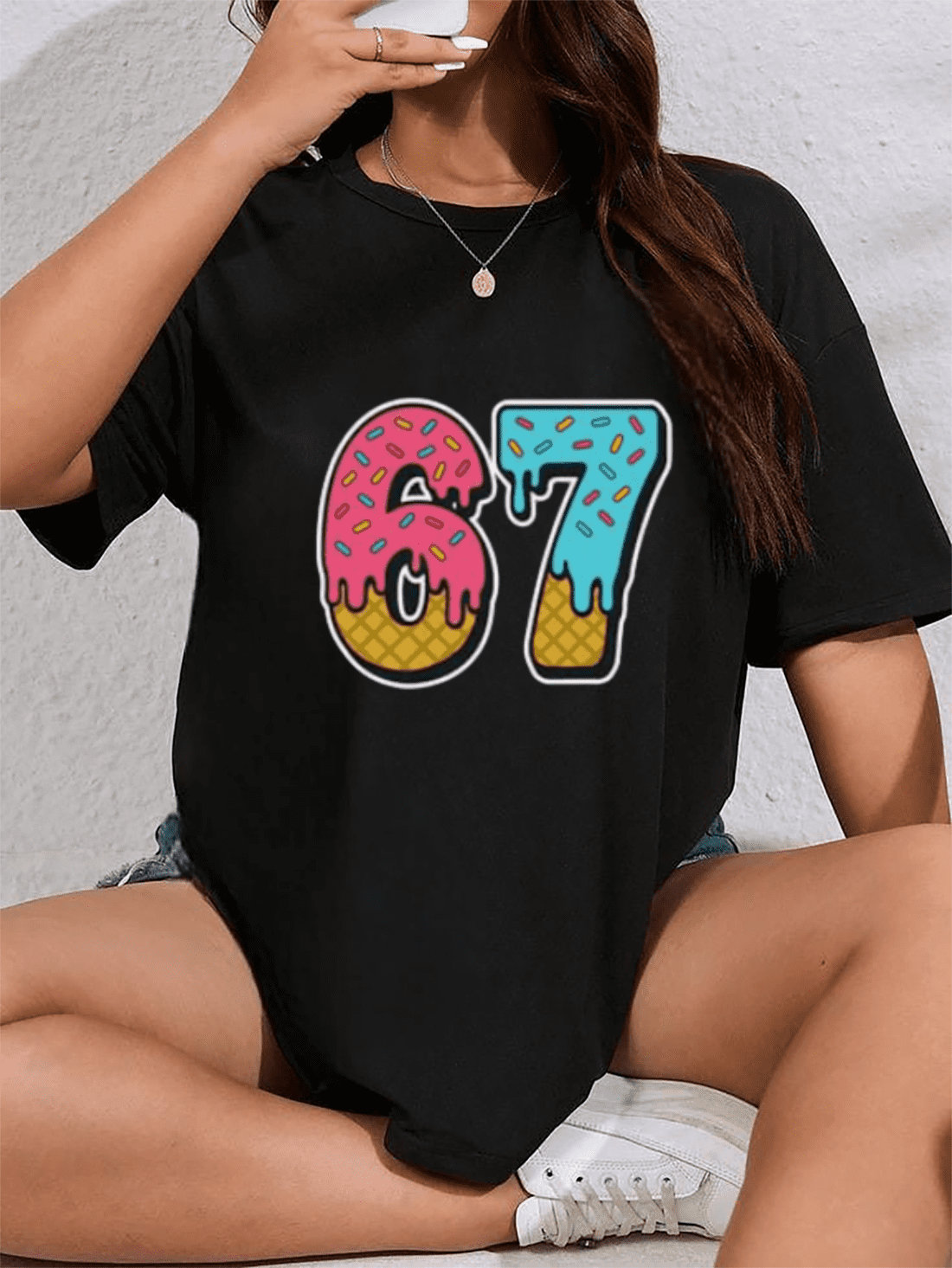 67 Ice Cream Drip Meme Six Seven Gen Alpha Slang Humor Unisex T-Shirt, for Men & Women, up to ...