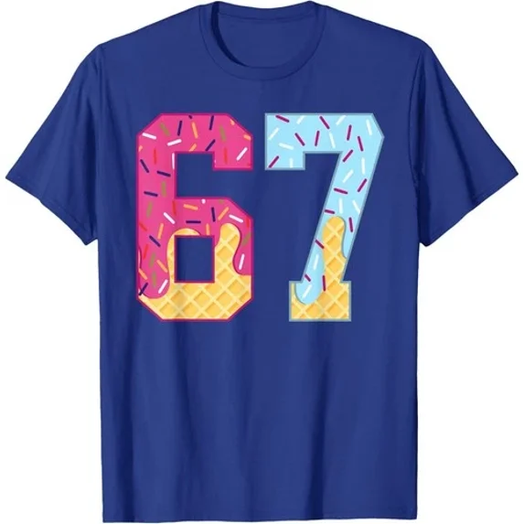 67 Ice Cream Drip Meme Six Seven Gen Alpha Slang Unisex T-Shirt ...