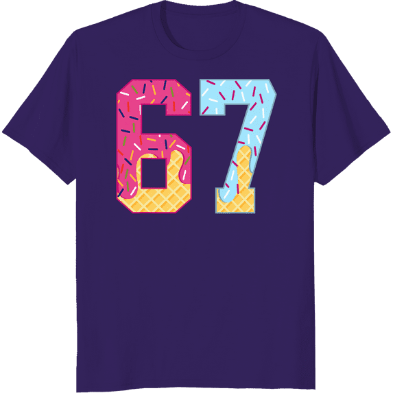 67 Ice Cream Drip Meme Six Seven Slang T-Shirt ,Full Sizes S-5XL ...