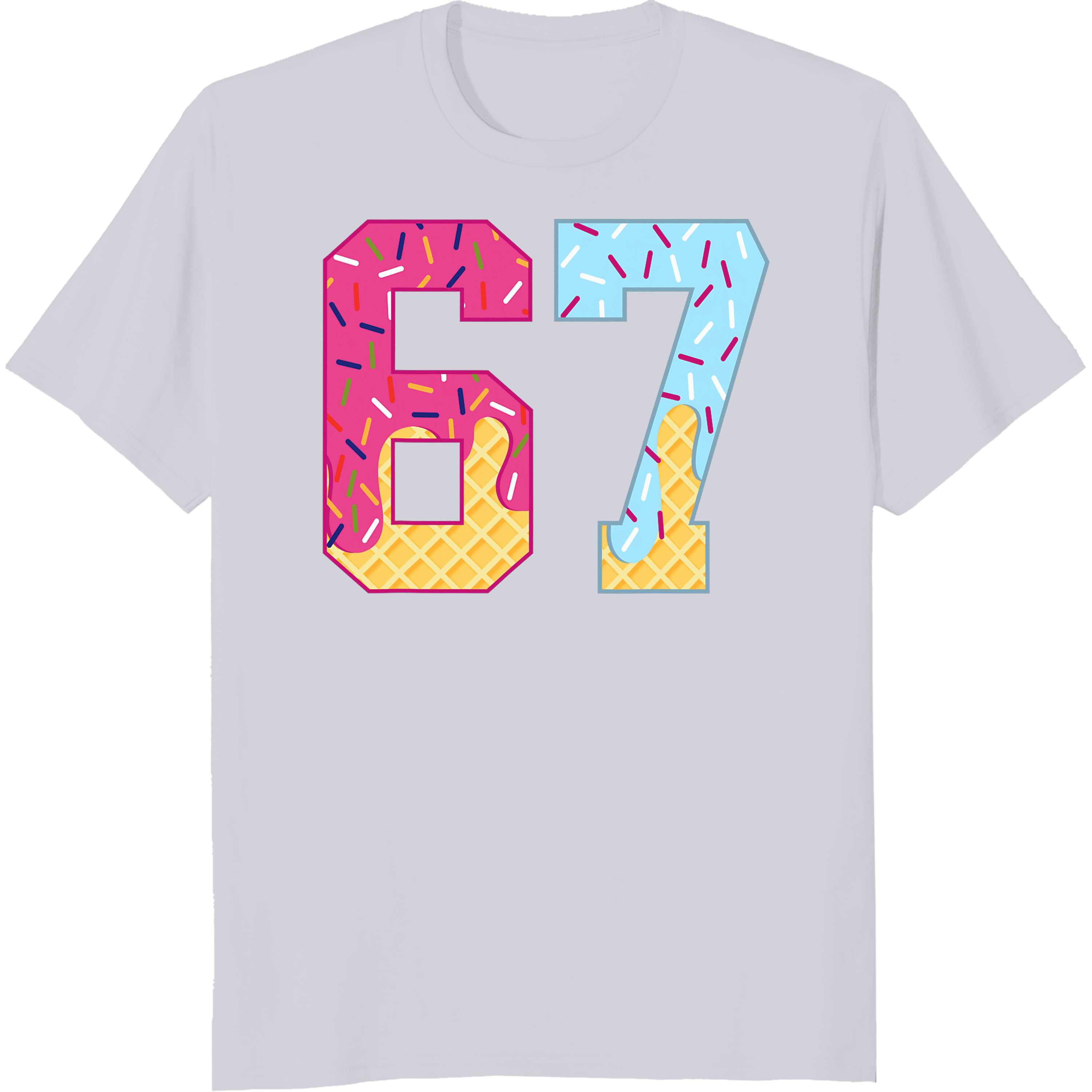 67 Ice Cream Drip Meme Six Seven Slang T-Shirt ,Full Sizes S-5XL ...