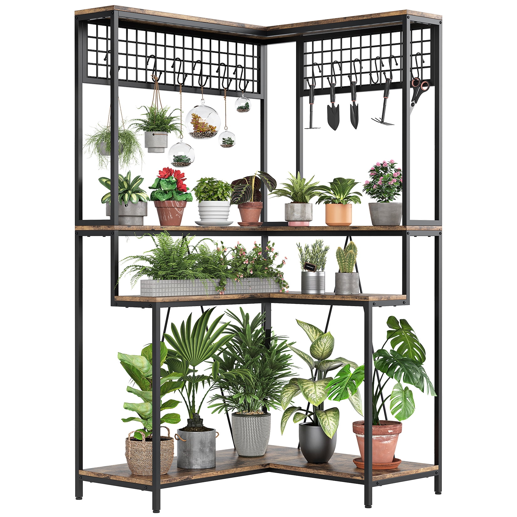 67-Inch Corner Plant Stand Tall,Multifunctional Metal Plant Display ...