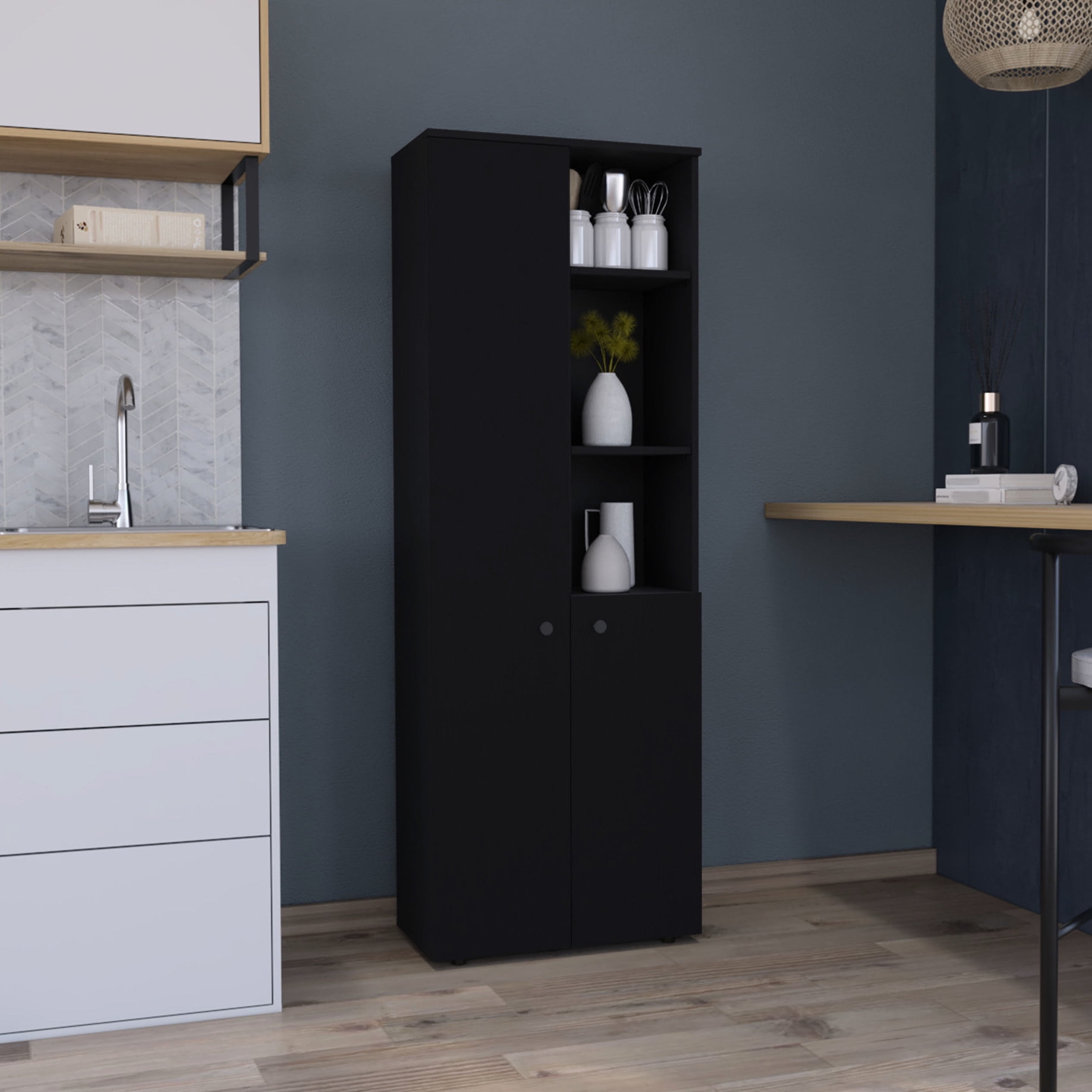 67-Inch Kitchen Storage Cabinet with Doors | Interior and Exterior ...