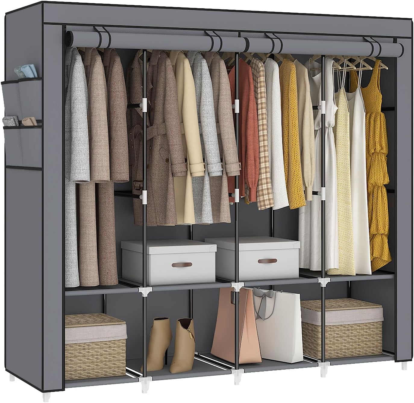 67 Inch Portable Closet Wardrobe for Hanging Clothes, Wardrobe Closet ...