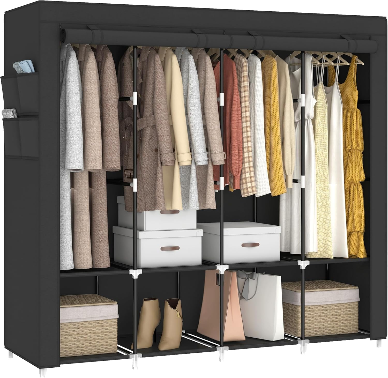 67 Inch Portable Closet Wardrobe for Hanging Clothes, Wardrobe Closet ...