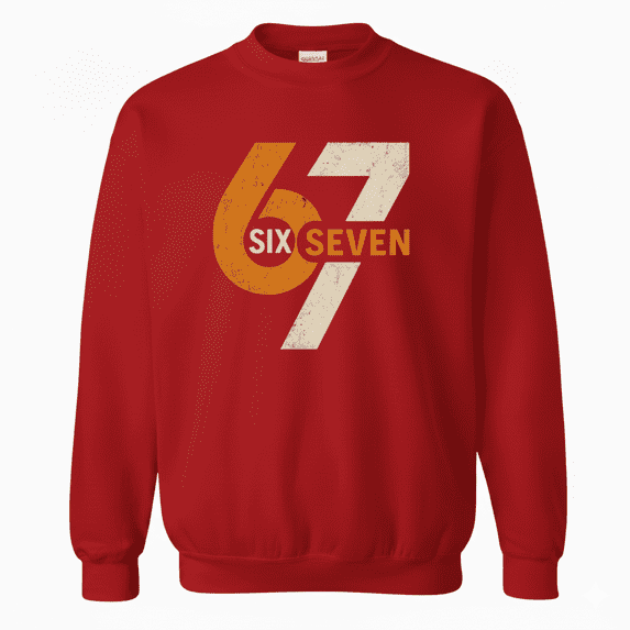 67 Internet Meme Inspired Viral Number Humor Graphic Sweatshirt Design ...