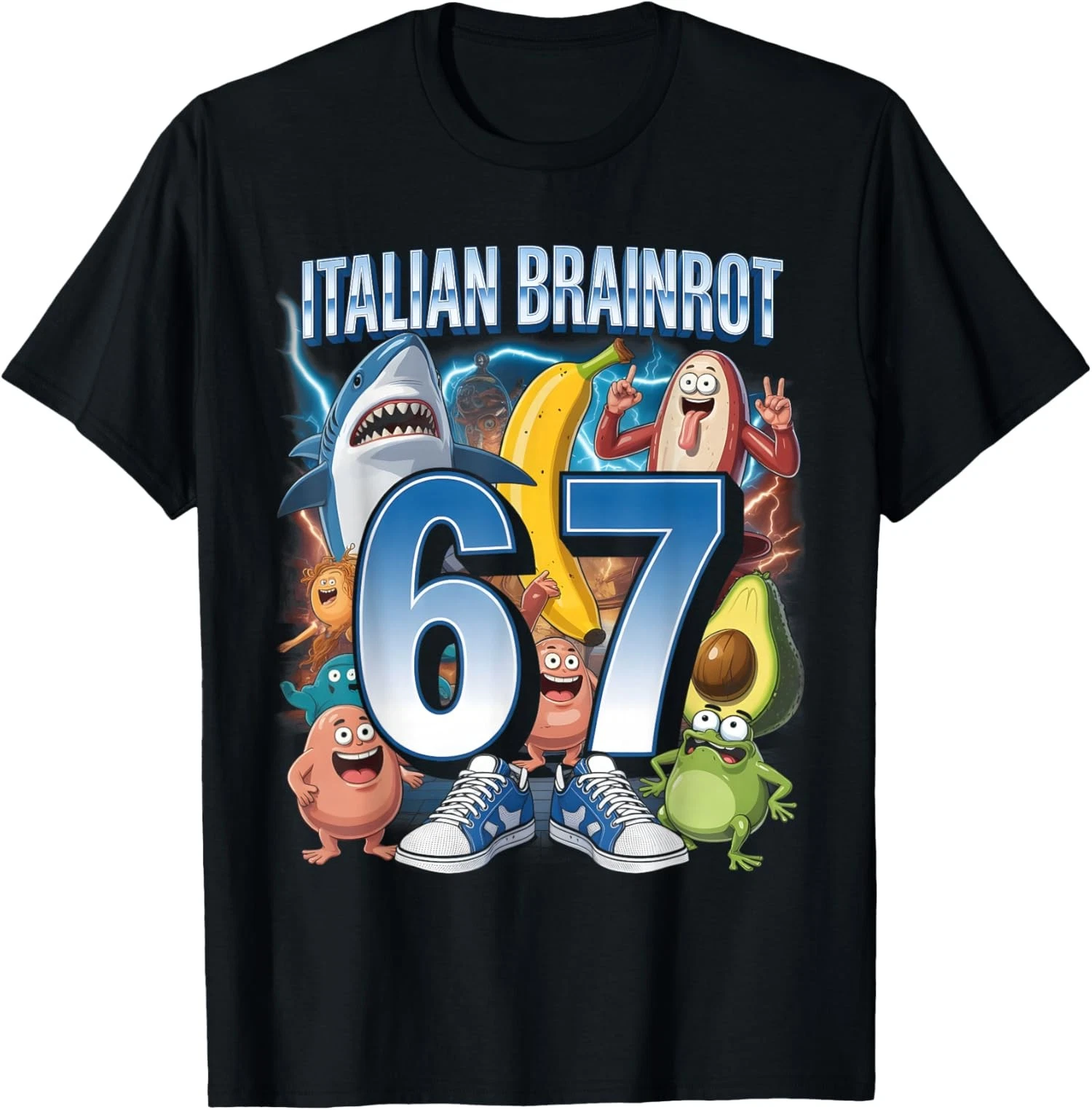 67 Italian Brainrot Meme Funny Six Seven Viral Slang Design Unisex T ...