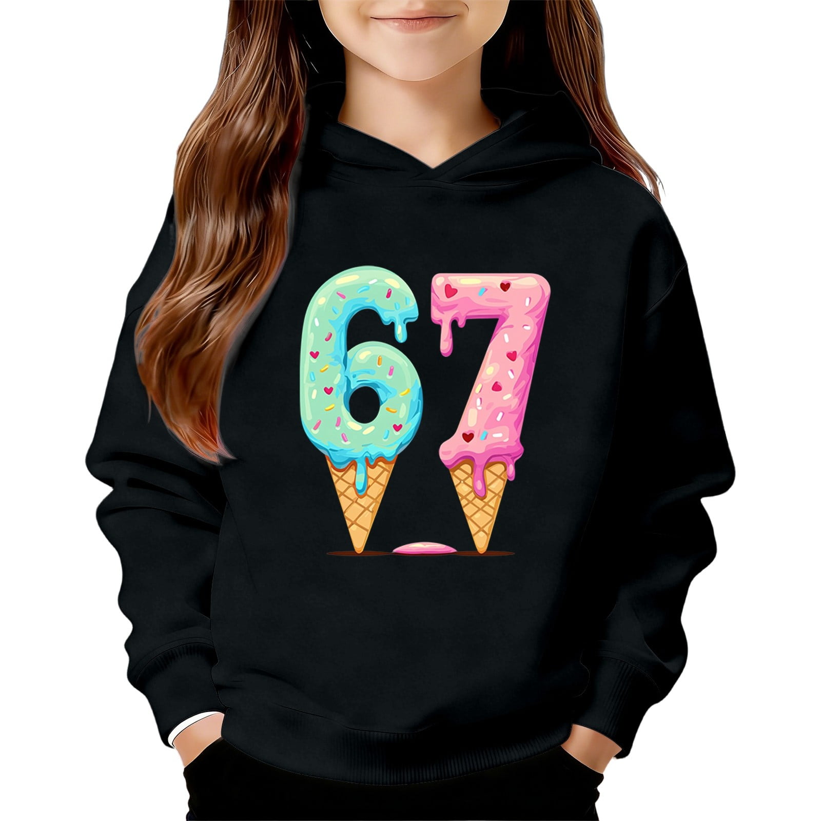 67 Kid Sweatshirt Classic Ultra-Soft 6 7 Hooded Sweatshirts Valentines ...