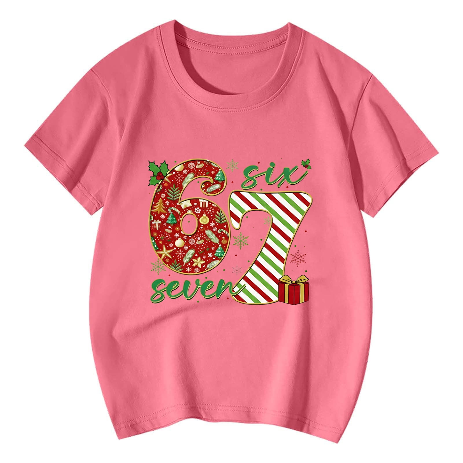 67 Kids Shirt Unisex Kids Christmas Six Seven Meme T Shirt Short Sleeve ...