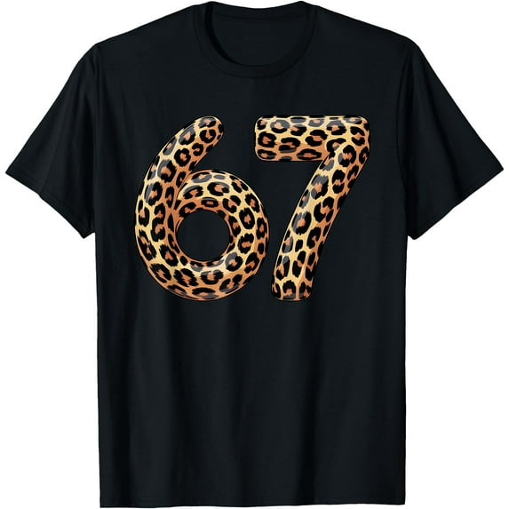 67 Leopard Meme Funny Six Seven Gen Alpha Slang Cheetah T-Shirt Shirts ...