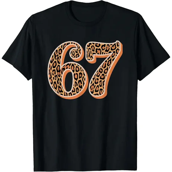 67 Leopard Skin Alpha Slang Gen 67th Number 67 T-Shirt - Walmart.com