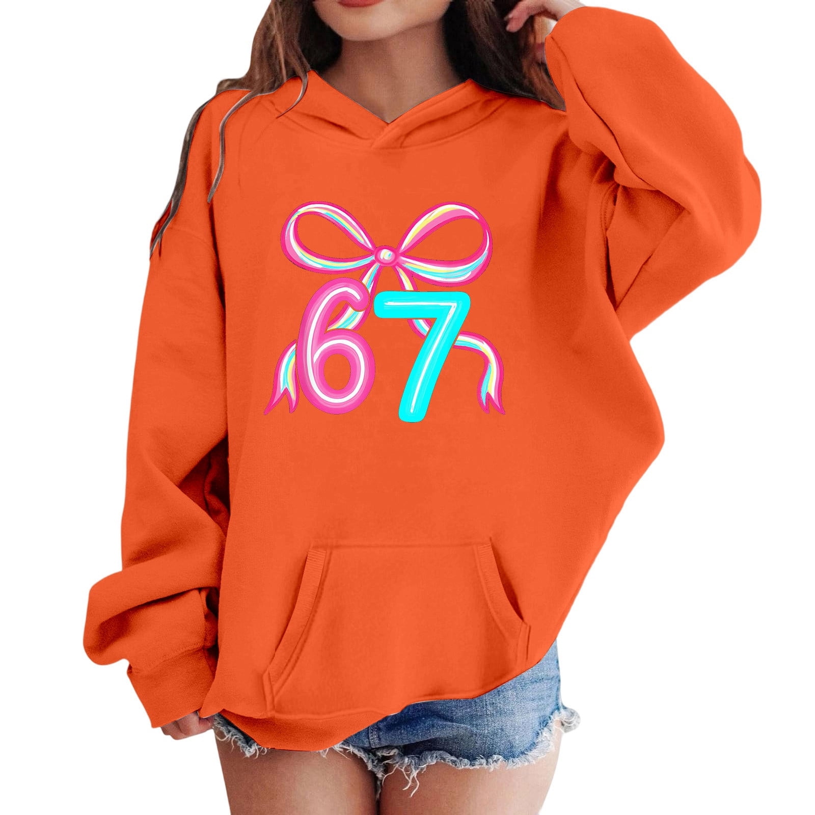 67 MEME Girls Hoodie Sweatshirt for Kids Teens Girls Long Sleeve ...