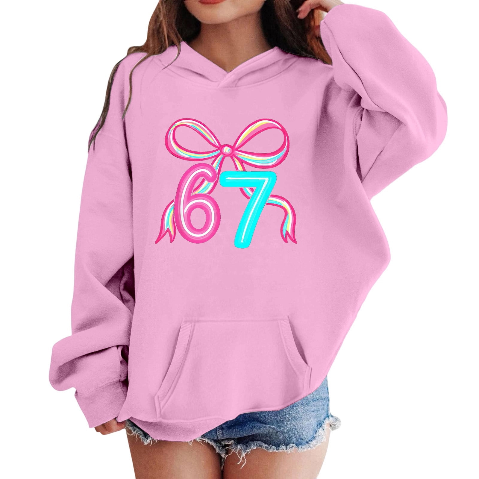 67 MEME Girls Hoodie Sweatshirt for Kids Teens Girls Long Sleeve ...