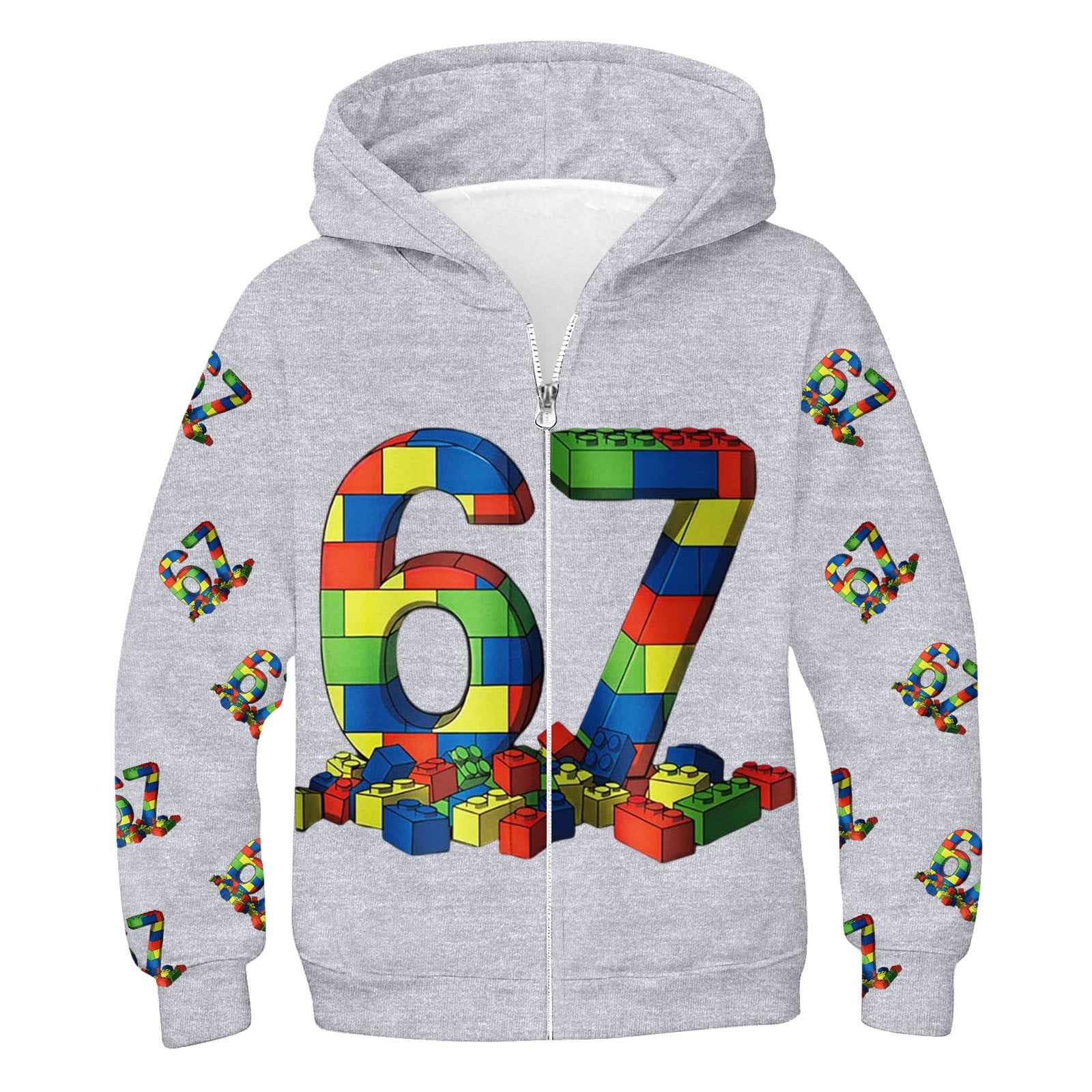 67 MEME Hoodies for Kids Girls Cartoon Graphic Zip Up Hoodie Long ...