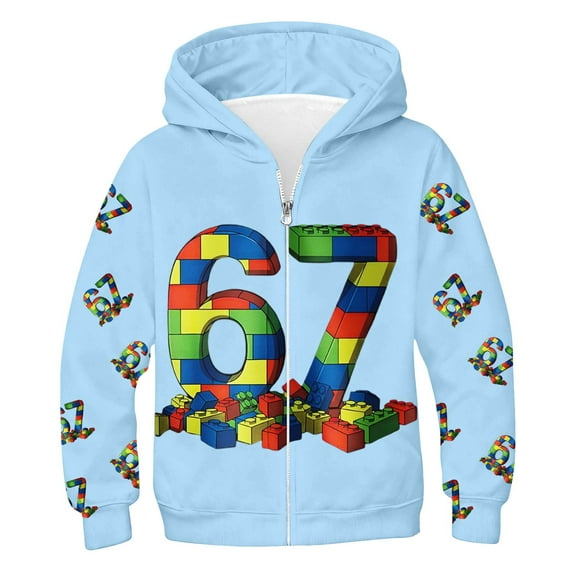 67 MEME Hoodies for Kids Girls Cartoon Graphic Zip Up Hoodie Long ...